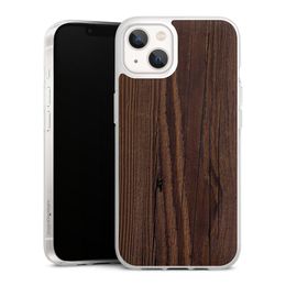 DeinDesign iPhone 13 Handy Silikon H&uuml;lle Case transparent Handyh&uuml;lle Wooden Look Wood Nut Tree Silikon Case