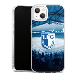 DeinDesign iPhone 13 Handy Silikon H&uuml;lle Case transparent Handyh&uuml;lle Stadium 1. Fcm 1. Fc Magdeburg Silikon Case