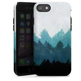 DeinDesign iPhone SE (2020) Handy Panzer Handyh&uuml;lle robuste Outdoor H&uuml;lle Schutzh&uuml;lle matt Abstract Forrest Tree Tough Case