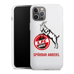 DeinDesign iPhone 12 Pro Max Handy Silikon H&uuml;lle Case wei&szlig; Handyh&uuml;lle Transparent Official Licensed Product 1. Fc K&ouml;ln Silikon Case