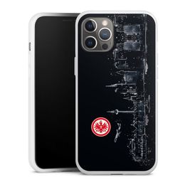 DeinDesign iPhone 12 Pro Max Handy Silikon H&uuml;lle Case wei&szlig; Handyh&uuml;lle Skyline Sge Eintracht Frankfurt Silikon Case