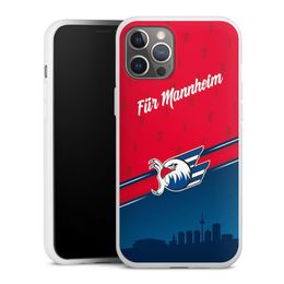 DeinDesign iPhone 12 Pro Max Handy Silikon H&uuml;lle Case wei&szlig; Handyh&uuml;lle Adler Mannheim Sports Logo Silikon Case