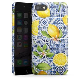 DeinDesign iPhone SE (2020) Handy Premium Case Smartphone Handyh&uuml;lle Schutzh&uuml;lle gl&auml;nzend Lemon Greece Muster Premium Case