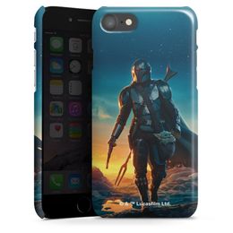 DeinDesign iPhone SE (2020) Handy Premium Case Smartphone Handyh&uuml;lle Schutzh&uuml;lle gl&auml;nzend Sunset Star Wars The Mandalorian Premium Case