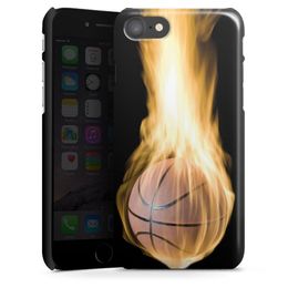 DeinDesign iPhone SE (2020) Handy Premium Case Smartphone Handyh&uuml;lle Schutzh&uuml;lle gl&auml;nzend Fire Sports Basketball Premium Case