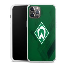 DeinDesign iPhone 12 Pro Max Handy Silikon H&uuml;lle Case wei&szlig; Handyh&uuml;lle Sv Werder Bremen Coat Of Arms Official Licensed Product Silikon Case