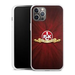 DeinDesign iPhone 12 Pro Max Handy Silikon H&uuml;lle Case wei&szlig; Handyh&uuml;lle 1. Fc Kaiserslautern Official Licensed Product Logo Silikon Case
