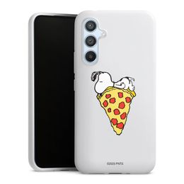 DeinDesign Galaxy A54 5G Handy Silikon H&uuml;lle Case wei&szlig; Handyh&uuml;lle Peanuts Pizza Snoopy Silikon Case