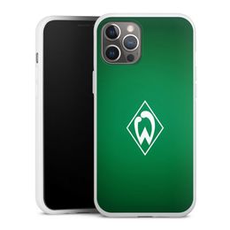 DeinDesign iPhone 12 Pro Max Handy Silikon H&uuml;lle Case wei&szlig; Handyh&uuml;lle Logo Sv Werder Bremen Merchandise Silikon Case