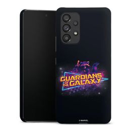 DeinDesign Galaxy A53 5G Handy Premium Case Smartphone Handyh&uuml;lle Schutzh&uuml;lle matt Guardians Of The Galaxy Marvel Logo Premium Case