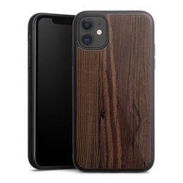 DeinDesign iPhone 11 Handy Gallery Case Handyh&uuml;lle 9H Geh&auml;rtetes Glas R&uuml;ckseite H&uuml;lle Nut Tree Wooden Look Wood Gallery Case