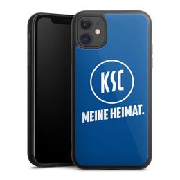 DeinDesign iPhone 11 Handy Gallery Case Handyh&uuml;lle 9H Geh&auml;rtetes Glas R&uuml;ckseite H&uuml;lle Karlsruher Sc Statement Ksc Gallery Case
