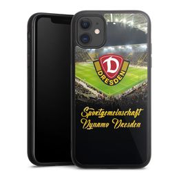 DeinDesign iPhone 11 Handy Gallery Case Handyh&uuml;lle 9H Geh&auml;rtetes Glas R&uuml;ckseite H&uuml;lle Sg Dynamo Dresden Sgd Official Licensed Product Gallery Case