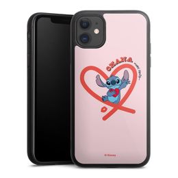 DeinDesign iPhone 11 Handy Gallery Case Handyh&uuml;lle 9H Geh&auml;rtetes Glas R&uuml;ckseite H&uuml;lle Heart Lilo & Stitch Disney Gallery Case