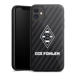 DeinDesign iPhone 11 Handy Gallery Case Handyh&uuml;lle 9H Geh&auml;rtetes Glas R&uuml;ckseite H&uuml;lle Gladbach Carbon Borussia M&ouml;nchengladbach Gallery Case