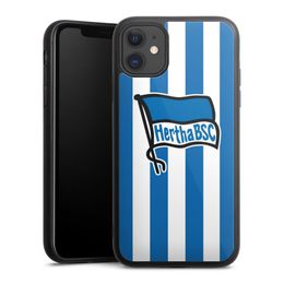 DeinDesign iPhone 11 Handy Gallery Case Handyh&uuml;lle 9H Geh&auml;rtetes Glas R&uuml;ckseite H&uuml;lle Hertha Bsc Stripes Flag Gallery Case