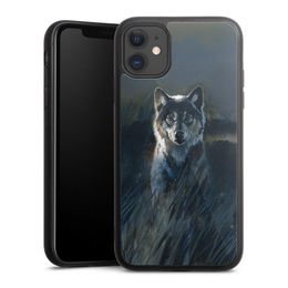 DeinDesign iPhone 11 Handy Gallery Case Handyh&uuml;lle 9H Geh&auml;rtetes Glas R&uuml;ckseite H&uuml;lle Wolf Painting Nature Gallery Case