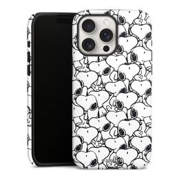 DeinDesign iPhone 15 Pro Max Handy Panzer Handyh&uuml;lle robuste Outdoor H&uuml;lle Schutzh&uuml;lle matt Peanuts Snoopy Muster Tough Case