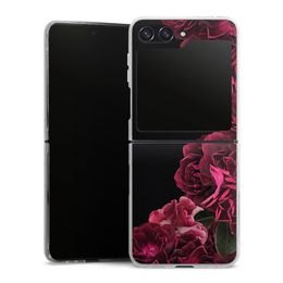 DeinDesign Galaxy Z Flip 5 Handy Hard Case Schutzh&uuml;lle transparent Smartphone Handy H&uuml;lle Rose Vintage Pink Hard Case