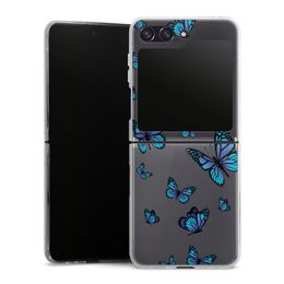 DeinDesign Galaxy Z Flip 5 Handy Hard Case Schutzh&uuml;lle transparent Smartphone Handy H&uuml;lle Transparent Muster Butterfly Hard Case