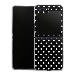 DeinDesign Galaxy Z Flip 5 Handy Hard Case Schutzh&uuml;lle transparent Smartphone Handy H&uuml;lle Points Retro Polka Dots Hard Case