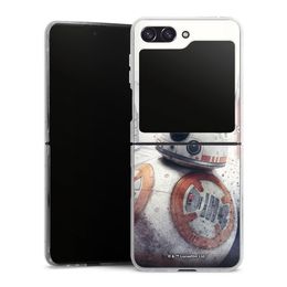 DeinDesign Galaxy Z Flip 5 Handy Hard Case Schutzh&uuml;lle transparent Smartphone Handy H&uuml;lle Star Wars Robot Merchandise Hard Case