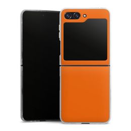 DeinDesign Galaxy Z Flip 5 Handy Hard Case Schutzh&uuml;lle transparent Smartphone Handy H&uuml;lle Colour Unicoloured Orange Hard Case