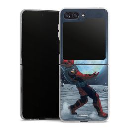 DeinDesign Galaxy Z Flip 5 Handy Hard Case Schutzh&uuml;lle transparent Smartphone Handy H&uuml;lle Marvel Moon Deadpool Hard Case