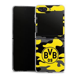 DeinDesign Galaxy Z Flip 5 Handy Hard Case Schutzh&uuml;lle transparent Smartphone Handy H&uuml;lle Merchandise Bvb Borussia Dortmund Hard Case