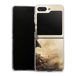 DeinDesign Galaxy Z Flip 5 Handy Hard Case Schutzh&uuml;lle transparent Smartphone Handy H&uuml;lle Official Licensed Product The Mandalorian Star Wars Hard Case