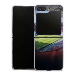 DeinDesign Galaxy Z Flip 5 Handy Hard Case Schutzh&uuml;lle transparent Smartphone Handy H&uuml;lle Fc Bayern M&uuml;nchen Stadium Fcb Hard Case