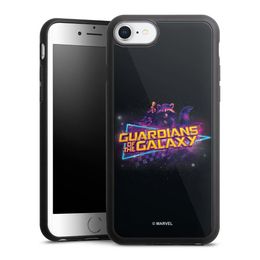 DeinDesign iPhone SE (2020) Handy Gallery Case Handyh&uuml;lle 9H Geh&auml;rtetes Glas R&uuml;ckseite H&uuml;lle Guardians Of The Galaxy Marvel Logo Gallery Case