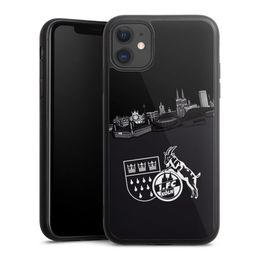 DeinDesign iPhone 11 Handy Gallery Case Handyh&uuml;lle 9H Geh&auml;rtetes Glas R&uuml;ckseite H&uuml;lle Skyline Official Licensed Product 1. Fc K&ouml;ln Gallery Case