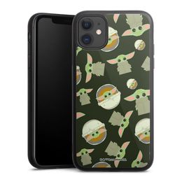 DeinDesign iPhone 11 Handy Gallery Case Handyh&uuml;lle 9H Geh&auml;rtetes Glas R&uuml;ckseite H&uuml;lle Official Licensed Product Star Wars Muster Baby Yoda Gallery Case