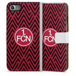 DeinDesign iPhone SE (2020) Handy Klapph&uuml;lle Handyh&uuml;lle aus Kunst Leder wei&szlig; Flip Case Bundesliga 1. Fc N&uuml;rnberg 1. Fcn Sideflip mit Lasche