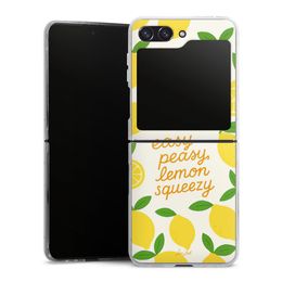 DeinDesign Galaxy Z Flip 5 Handy Hard Case Schutzh&uuml;lle transparent Smartphone Handy H&uuml;lle Spruch Statement Lemon Hard Case