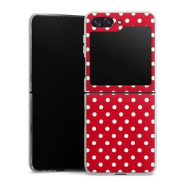 DeinDesign Galaxy Z Flip 5 Handy Hard Case Schutzh&uuml;lle transparent Smartphone Handy H&uuml;lle Retro Polka Dots Points Hard Case