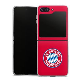 DeinDesign Galaxy Z Flip 5 Handy Hard Case Schutzh&uuml;lle transparent Smartphone Handy H&uuml;lle Fc Bayern M&uuml;nchen Fcb Logo Hard Case