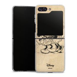 DeinDesign Galaxy Z Flip 5 Handy Hard Case Schutzh&uuml;lle transparent Smartphone Handy H&uuml;lle Vintage Minnie Mouse Mickey Mouse Hard Case