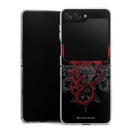 DeinDesign Galaxy Z Flip 5 Handy Hard Case Schutzh&uuml;lle transparent Smartphone Handy H&uuml;lle Dragon Red Gothic Hard Case