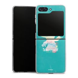 DeinDesign Galaxy Z Flip 5 Handy Hard Case Schutzh&uuml;lle transparent Smartphone Handy H&uuml;lle Official Licensed Product Lilo & Stitch Disney Hard Case