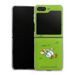 DeinDesign Galaxy Z Flip 5 Handy Hard Case Schutzh&uuml;lle transparent Smartphone Handy H&uuml;lle Asterix Obelix Official Licensed Product Hard Case
