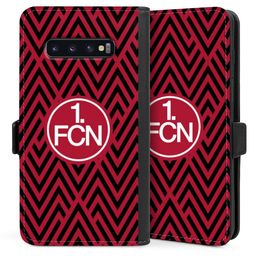 DeinDesign Galaxy S10 Plus Handy Klapph&uuml;lle Handyh&uuml;lle aus Kunst Leder schwarz Flip Case 1. Fcn Bundesliga 1. Fc N&uuml;rnberg Sideflip mit Lasche