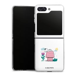 DeinDesign Galaxy Z Flip 5 Handy Hard Case Schutzh&uuml;lle transparent Smartphone Handy H&uuml;lle Official Licensed Product Snoopy Dog Hard Case