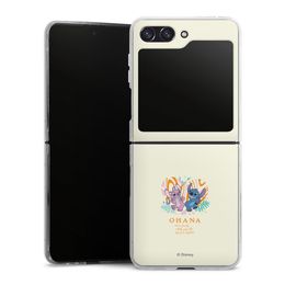 DeinDesign Galaxy Z Flip 5 Handy Hard Case Schutzh&uuml;lle transparent Smartphone Handy H&uuml;lle Lilo & Stitch Official Licensed Product Disney Hard Case