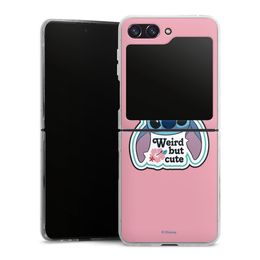 DeinDesign Galaxy Z Flip 5 Handy Hard Case Schutzh&uuml;lle transparent Smartphone Handy H&uuml;lle Disney Sayings Lilo & Stitch Hard Case