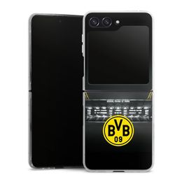 DeinDesign Galaxy Z Flip 5 Handy Hard Case Schutzh&uuml;lle transparent Smartphone Handy H&uuml;lle Borussia Dortmund Bvb Stadium Hard Case