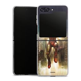 DeinDesign Galaxy Z Flip 5 Handy Hard Case Schutzh&uuml;lle transparent Smartphone Handy H&uuml;lle Iron Man Avengers Marvel Hard Case