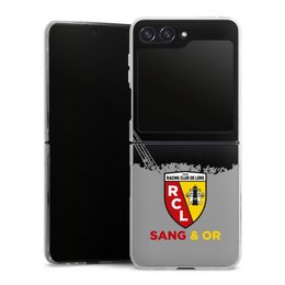 DeinDesign Galaxy Z Flip 5 Handy Hard Case Schutzh&uuml;lle transparent Smartphone Handy H&uuml;lle Racing Club De Lens Rcl Official Licensed Product Hard Case