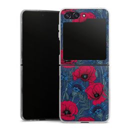 DeinDesign Galaxy Z Flip 5 Handy Hard Case Schutzh&uuml;lle transparent Smartphone Handy H&uuml;lle Poppy Painting Flower Hard Case